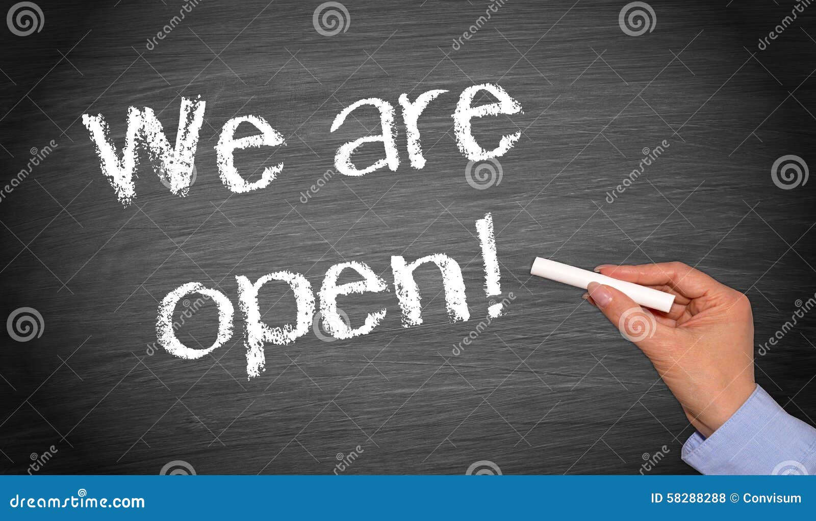 We are open stock photo. Image of hand, text, writer - 58288288