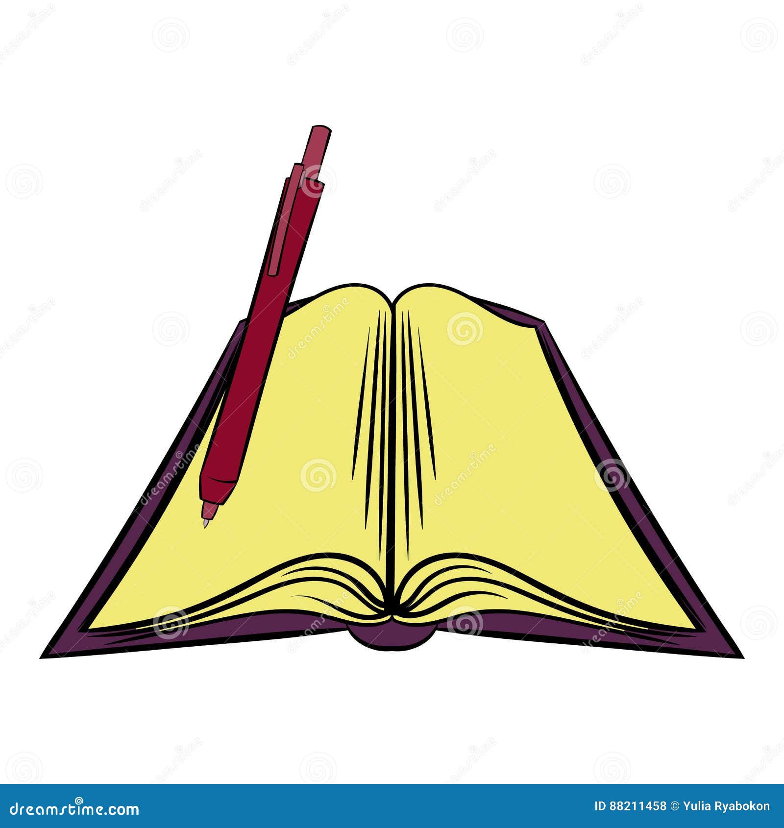 Open textbook icon cartoon stock vector. Illustration of book - 88211458