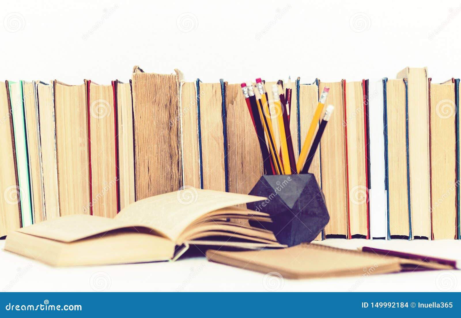 Open Textbook, Notebook, Stack of Books Education Back To School ...