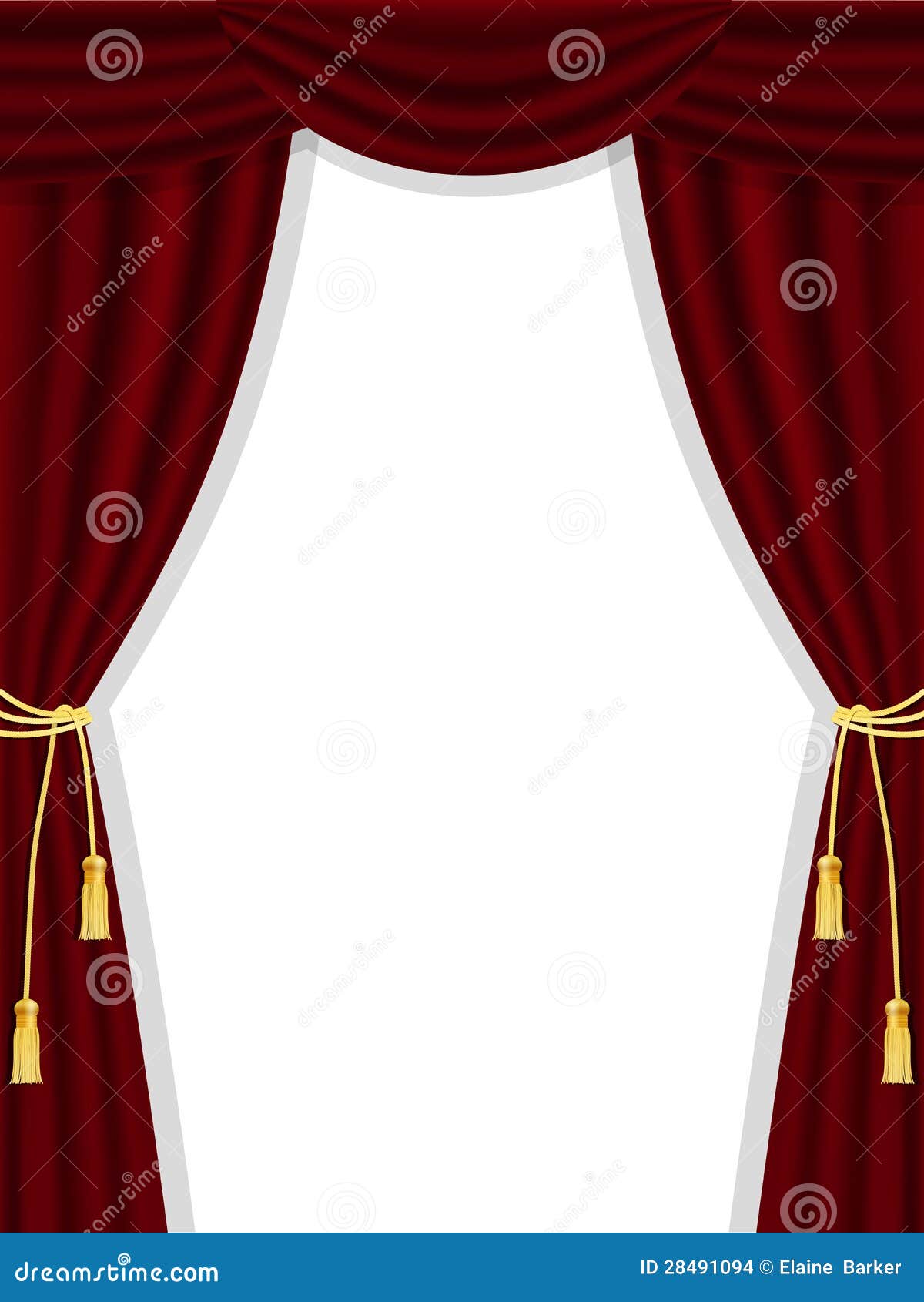 Open Theatre Curtains on White Stock Vector - Illustration of pleat ...