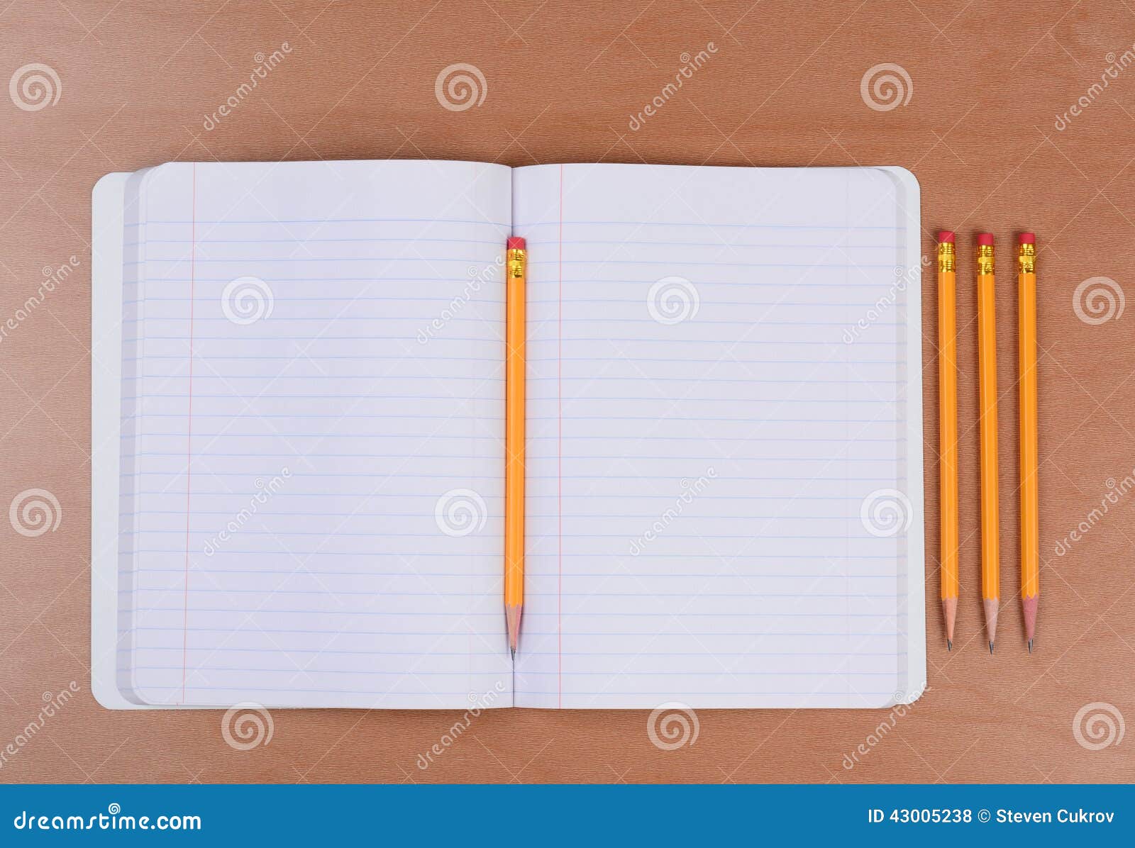 Open Theme Book with Pencils Stock Photo - Image of page, open: 43005238