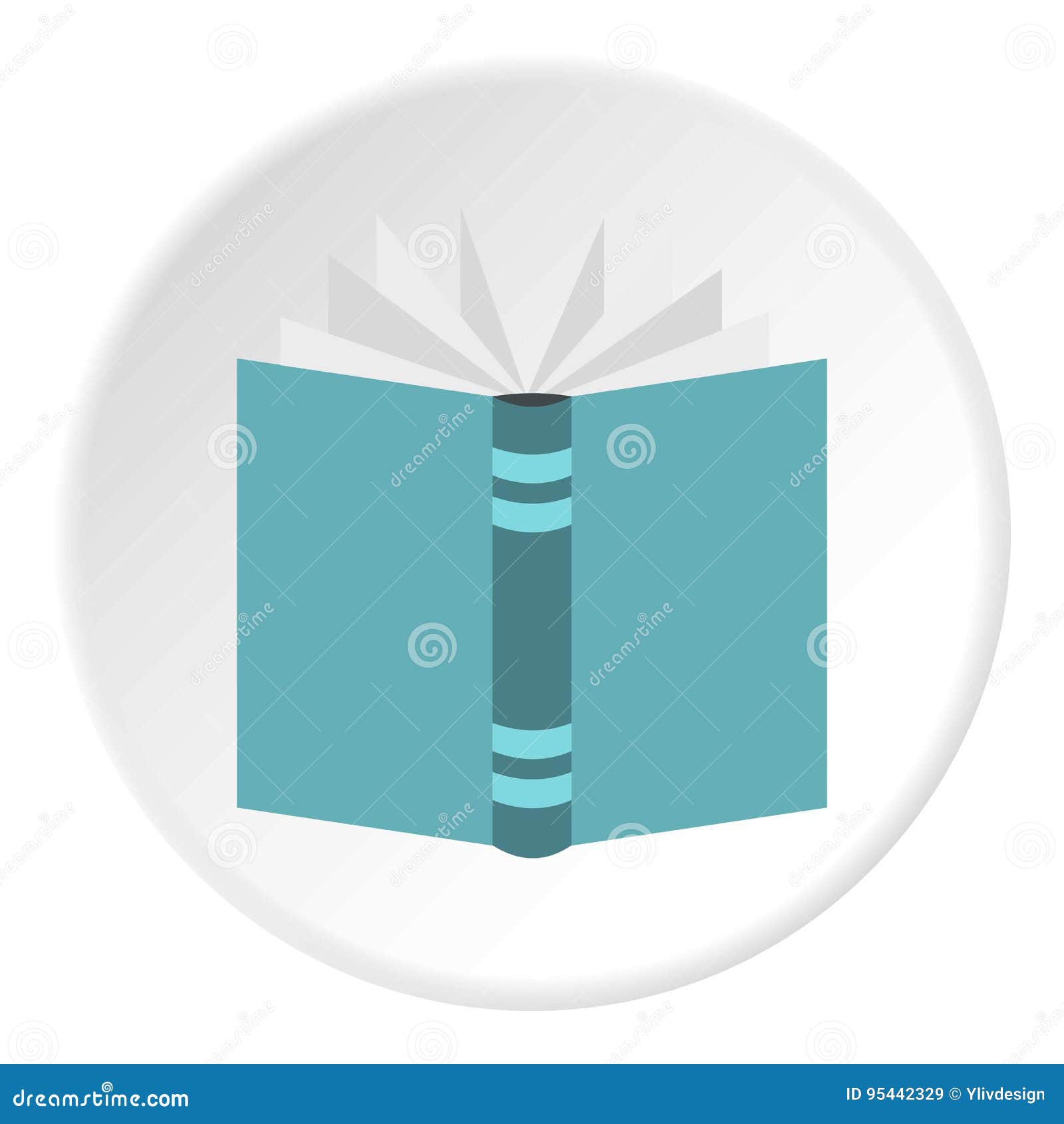 Open Thick Book Icon Circle Stock Vector - Illustration of publish ...