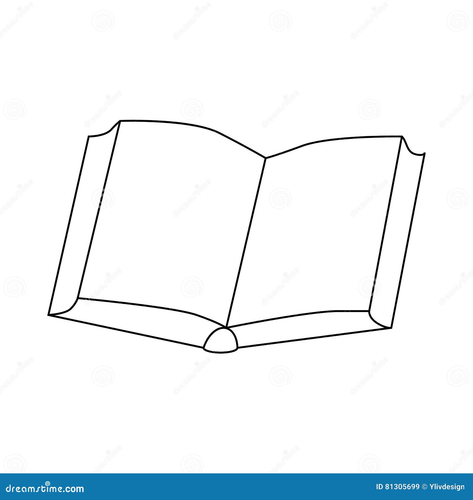 Open Thick Book Icon, Outline Style Stock Vector - Illustration of ...