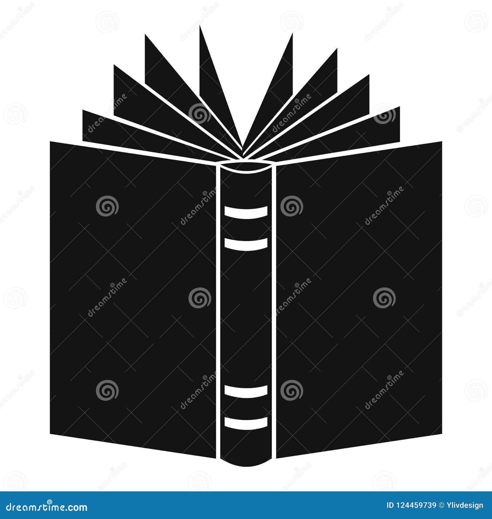Open Thick Book Icon, Simple Style Stock Illustration - Illustration of ...