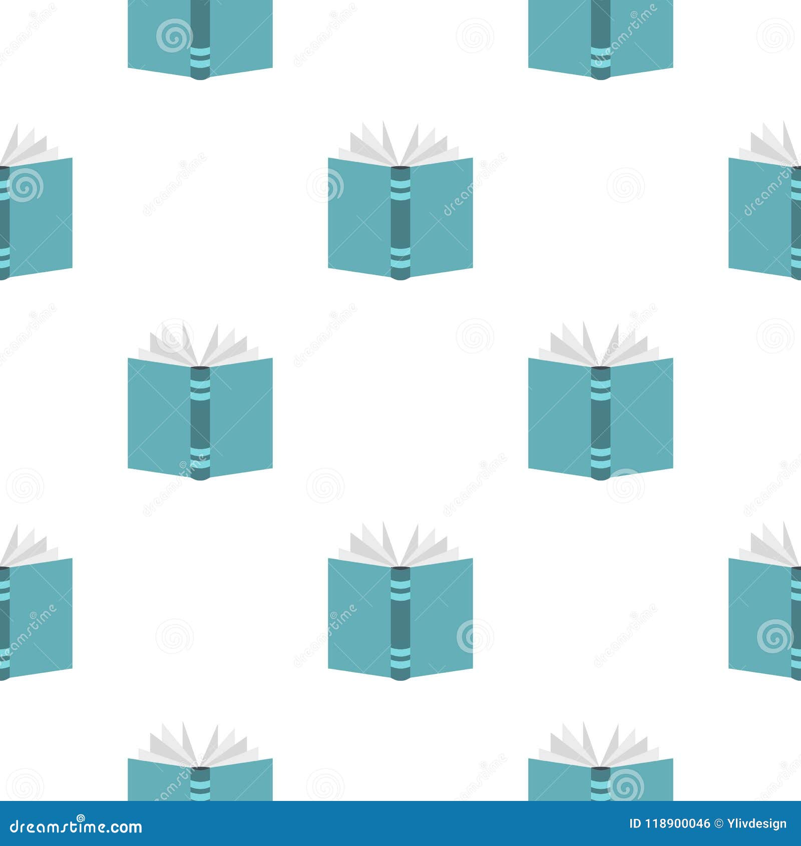 Open Thick Book Pattern Flat Stock Vector - Illustration of background ...