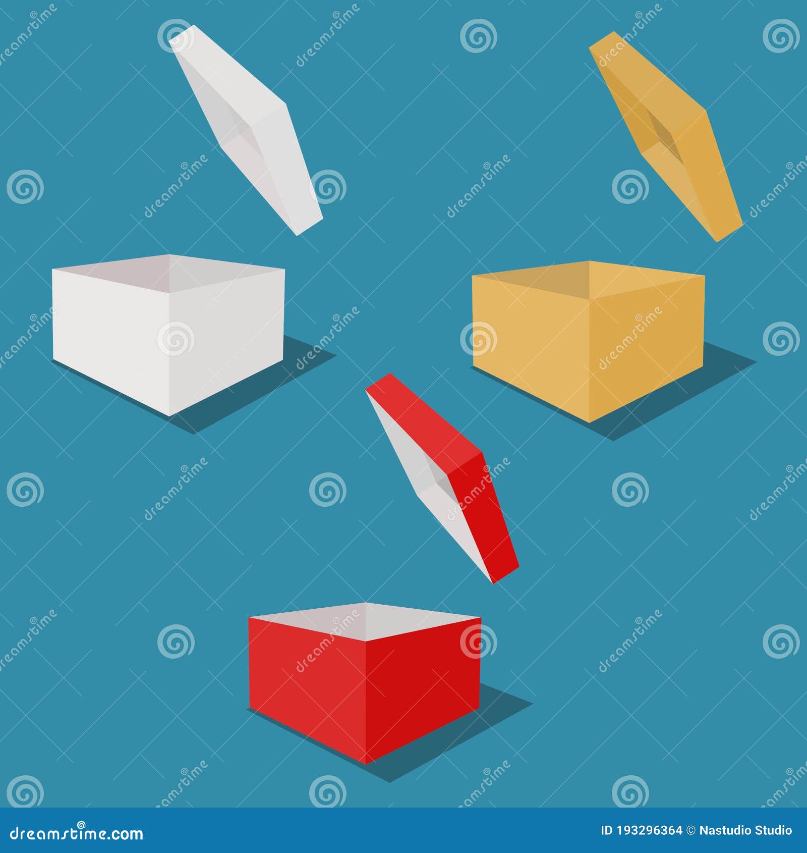 Open Three Empty Boxes. Surprising Gift Box. an Unusual Experience. a ...