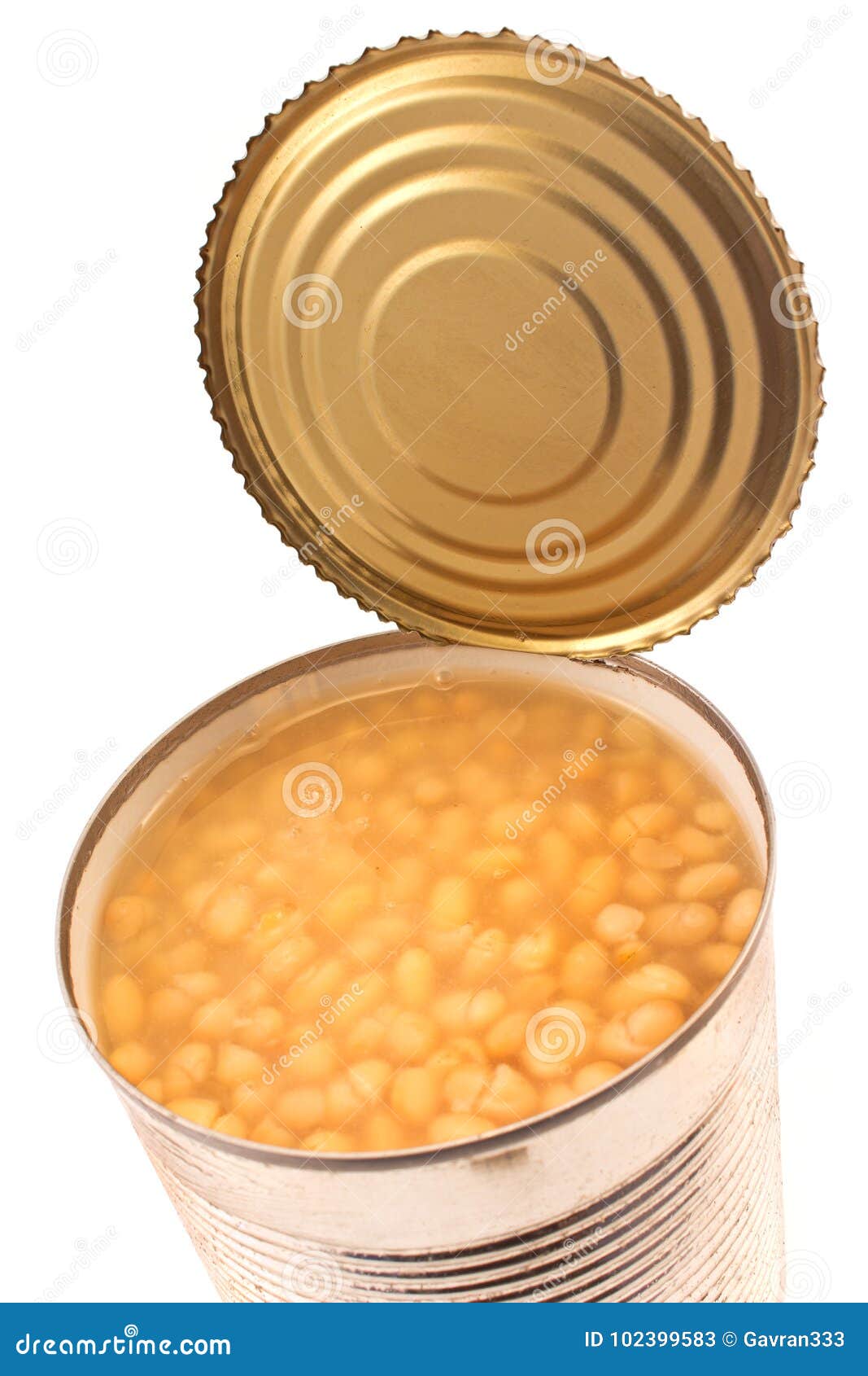 Open Tin Can of Beans on White Background Stock Image - Image of metal ...
