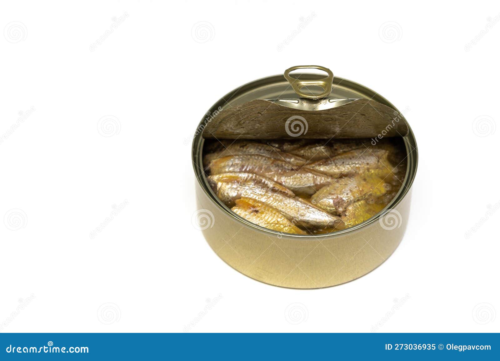 Open Tin Can with Fish Isolated on White Background. Stock Image ...