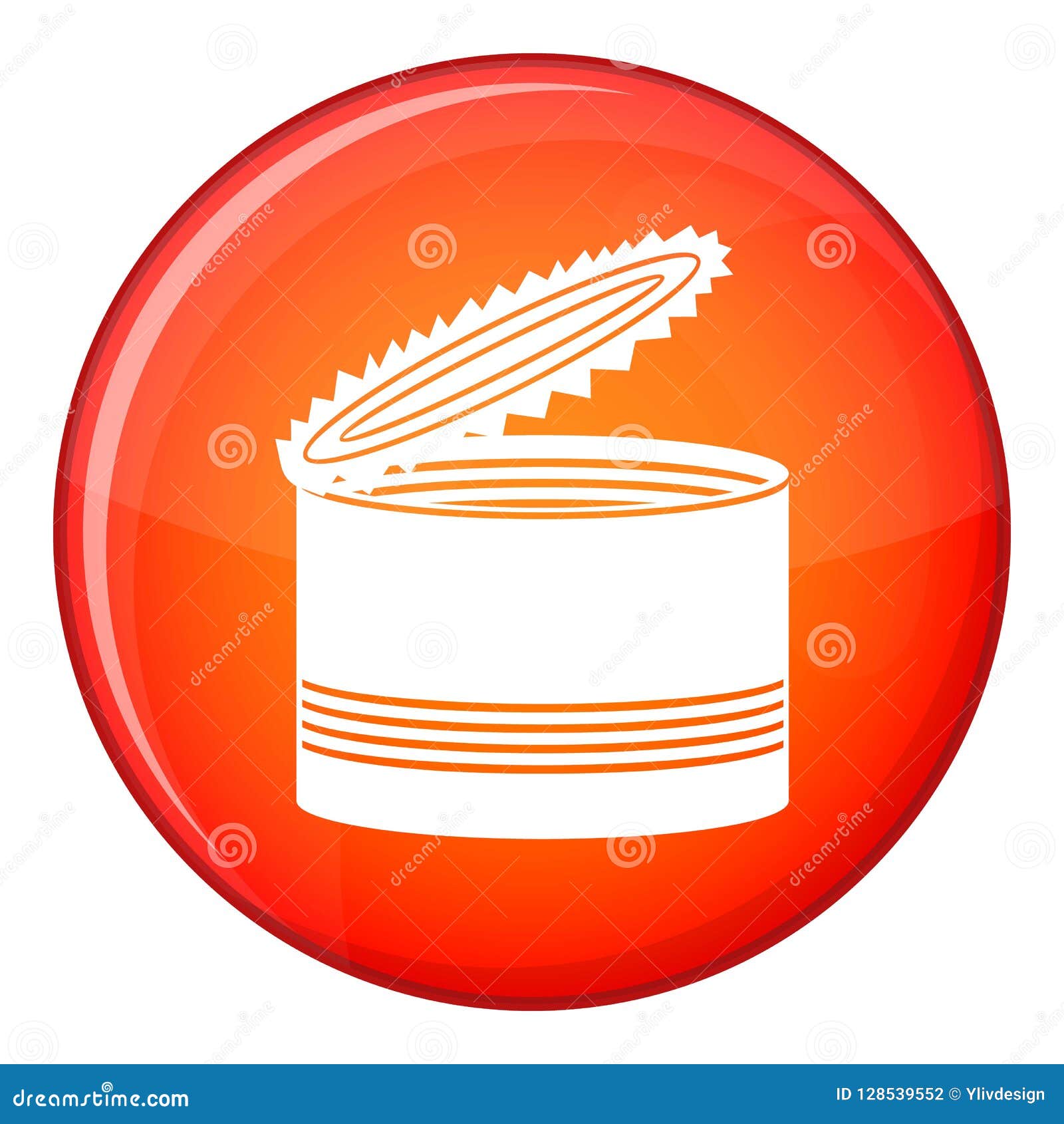 Open Tin Can Icon, Flat Style Stock Illustration - Illustration of ...
