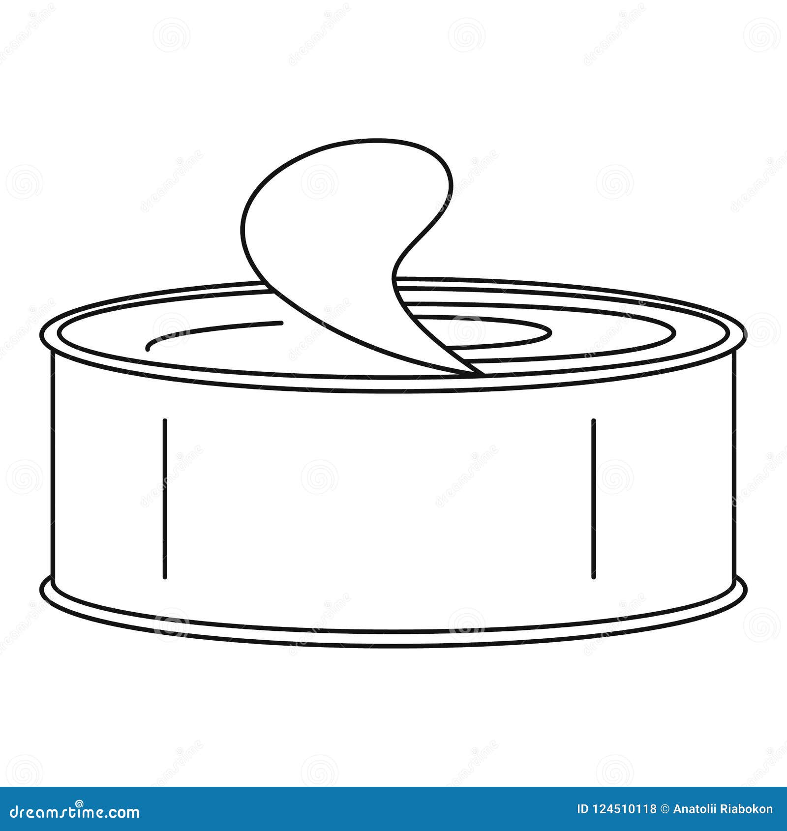 Open Tin Can Icon, Outline Style Stock Illustration - Illustration of ...