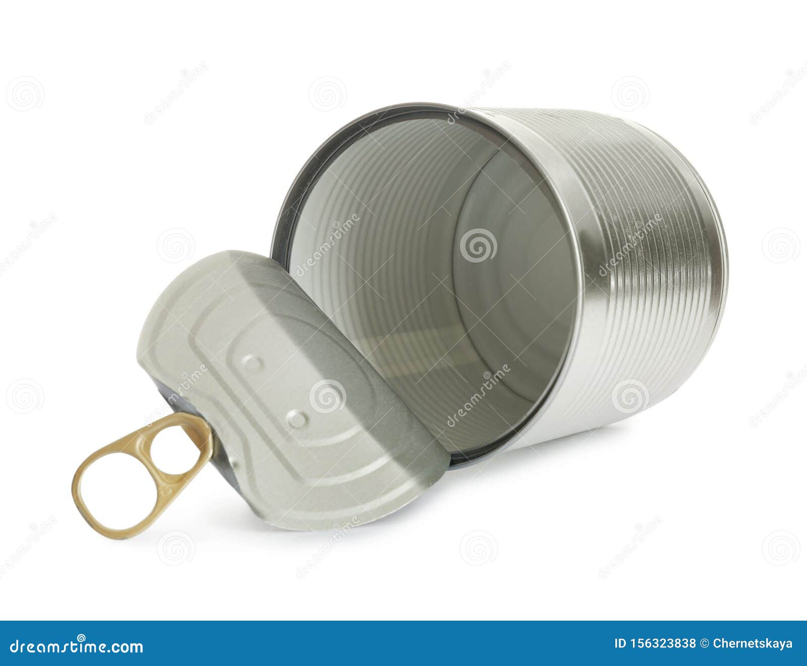 Open Tin Can Isolated on White, for Design Stock Photo - Image of ...