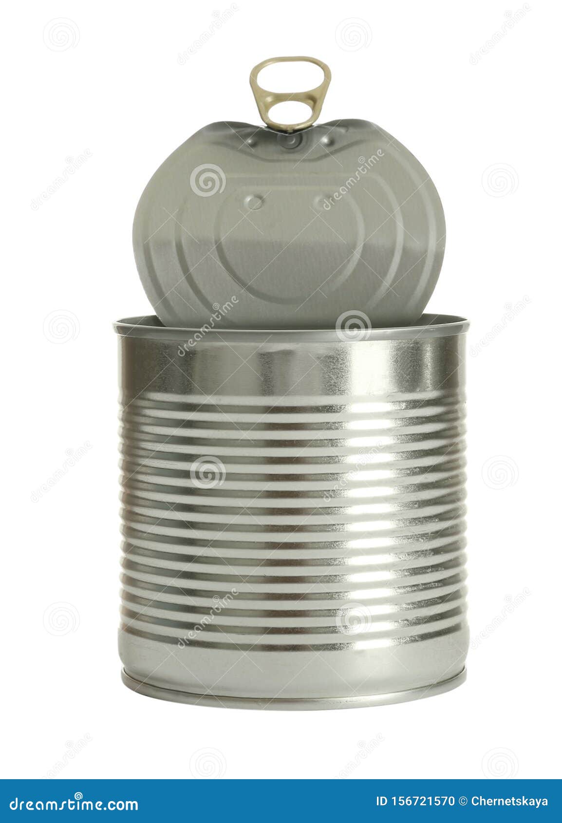 Open Tin Can on White, Mockup for Design Stock Photo - Image of junk ...