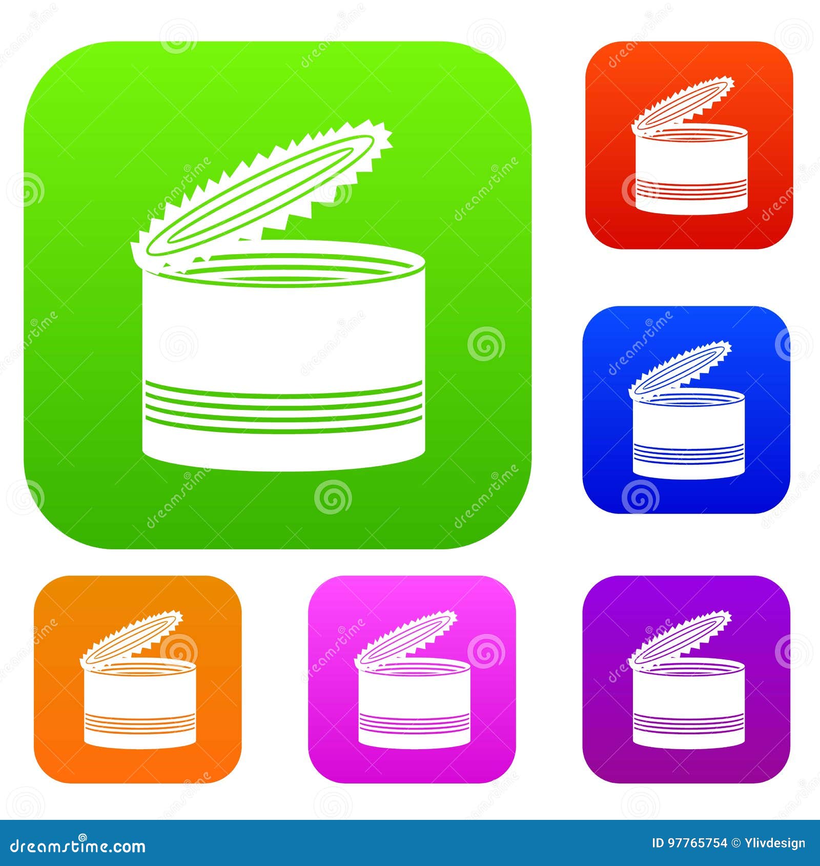 Open Tin Can Set Collection Stock Vector - Illustration of metallic ...