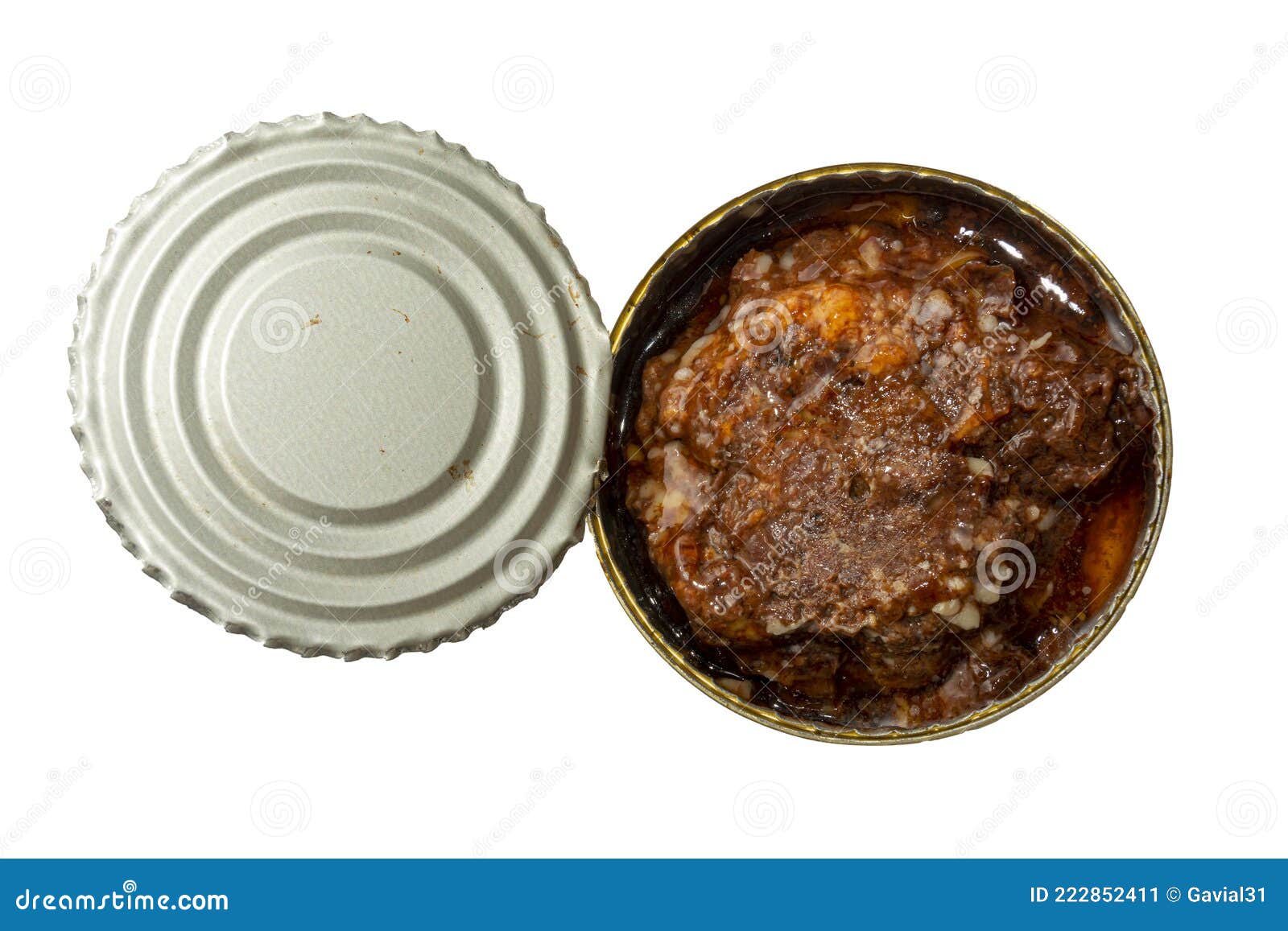 An Open Tin Can of Stews. View from Above Stock Image - Image of object ...