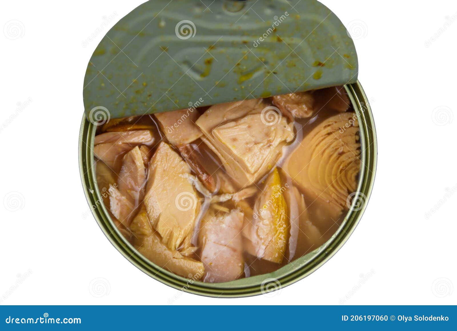 Open Tin Can of Tuna Fish Isolated on White Background Stock Photo ...