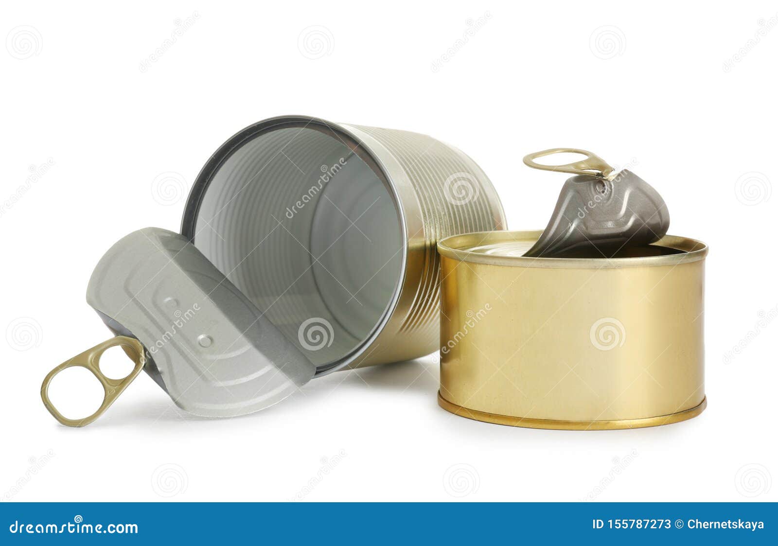 Open Tin Cans Isolated on White Stock Image - Image of fish, conserve ...