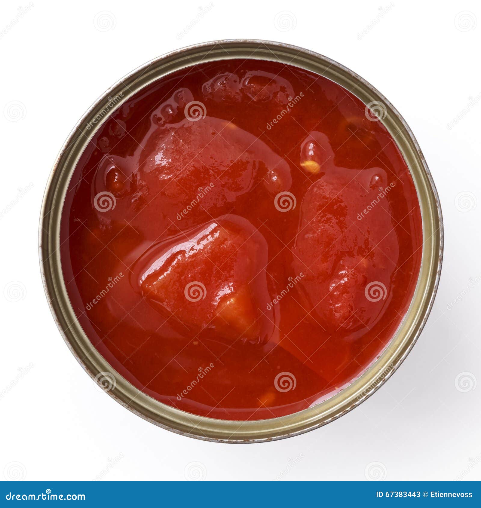 Open Tin of Chopped Tomatoes. Stock Image - Image of isolated, liquid ...