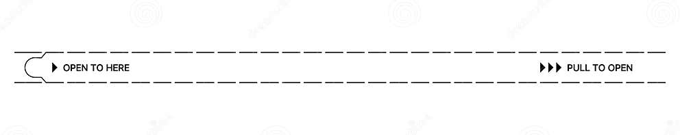 OPEN TO HERE Perforated Pull Tabs Stock Vector - Illustration of guide ...