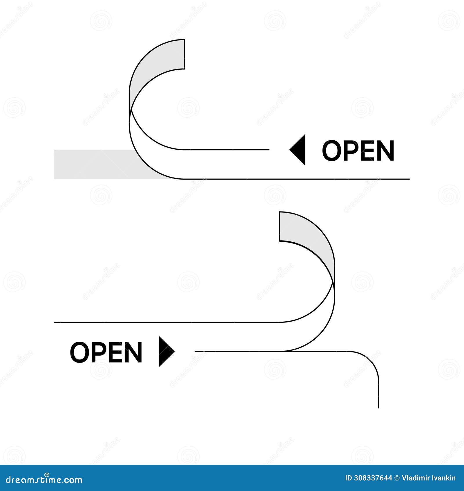Open To Here Series of Perforated Pull Tabs Stock Vector - Illustration ...