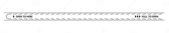 Open To Here Series of Perforated Pull Tabs Stock Vector - Illustration ...