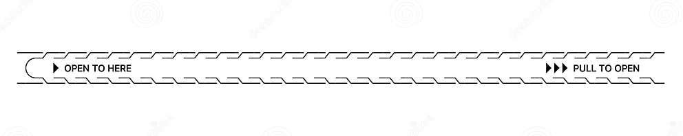 Open To Here Series of Perforated Pull Tabs Stock Vector - Illustration ...