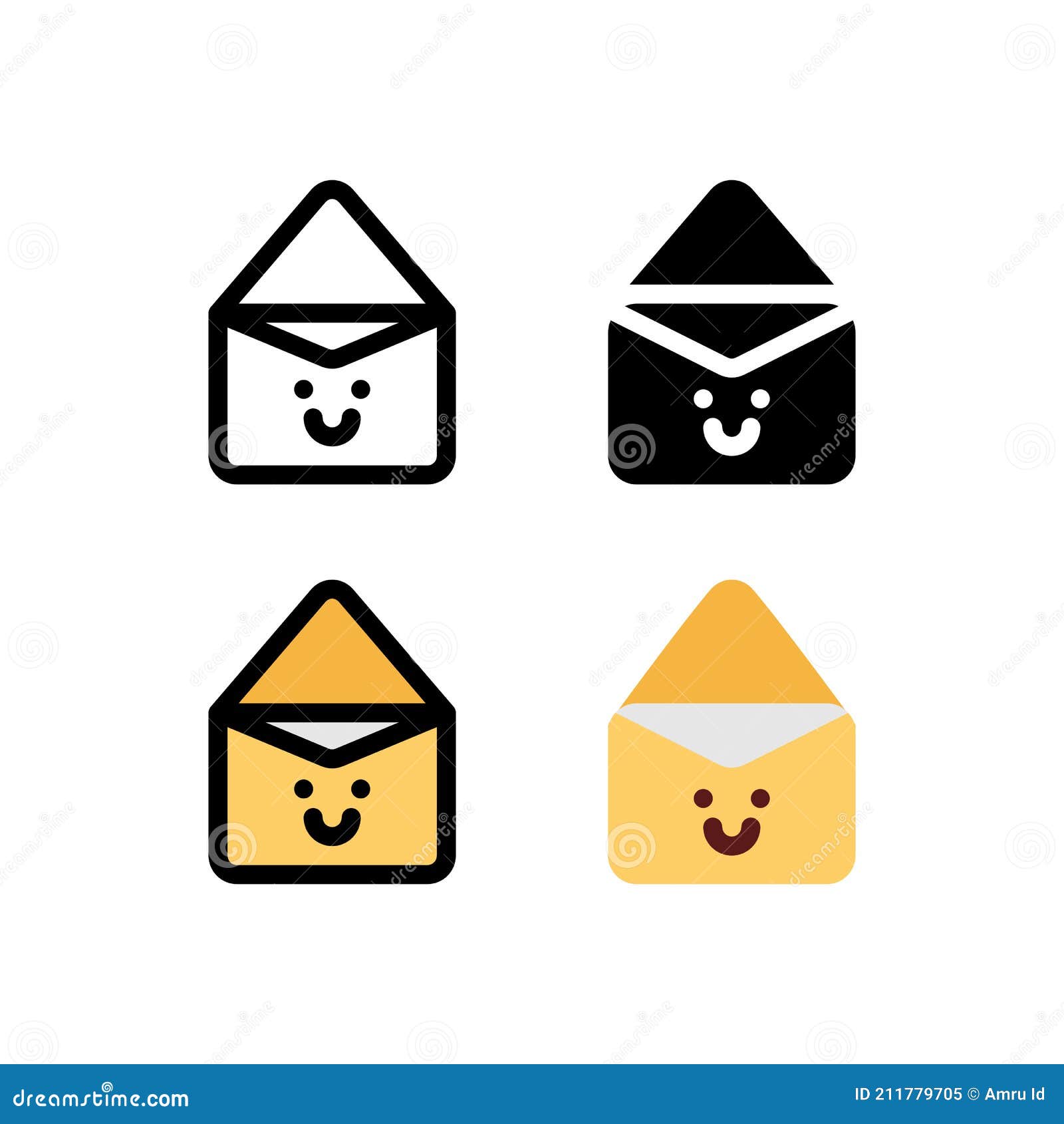 Open To Read or Accept Email Character Icon, Logo, and Illustration ...