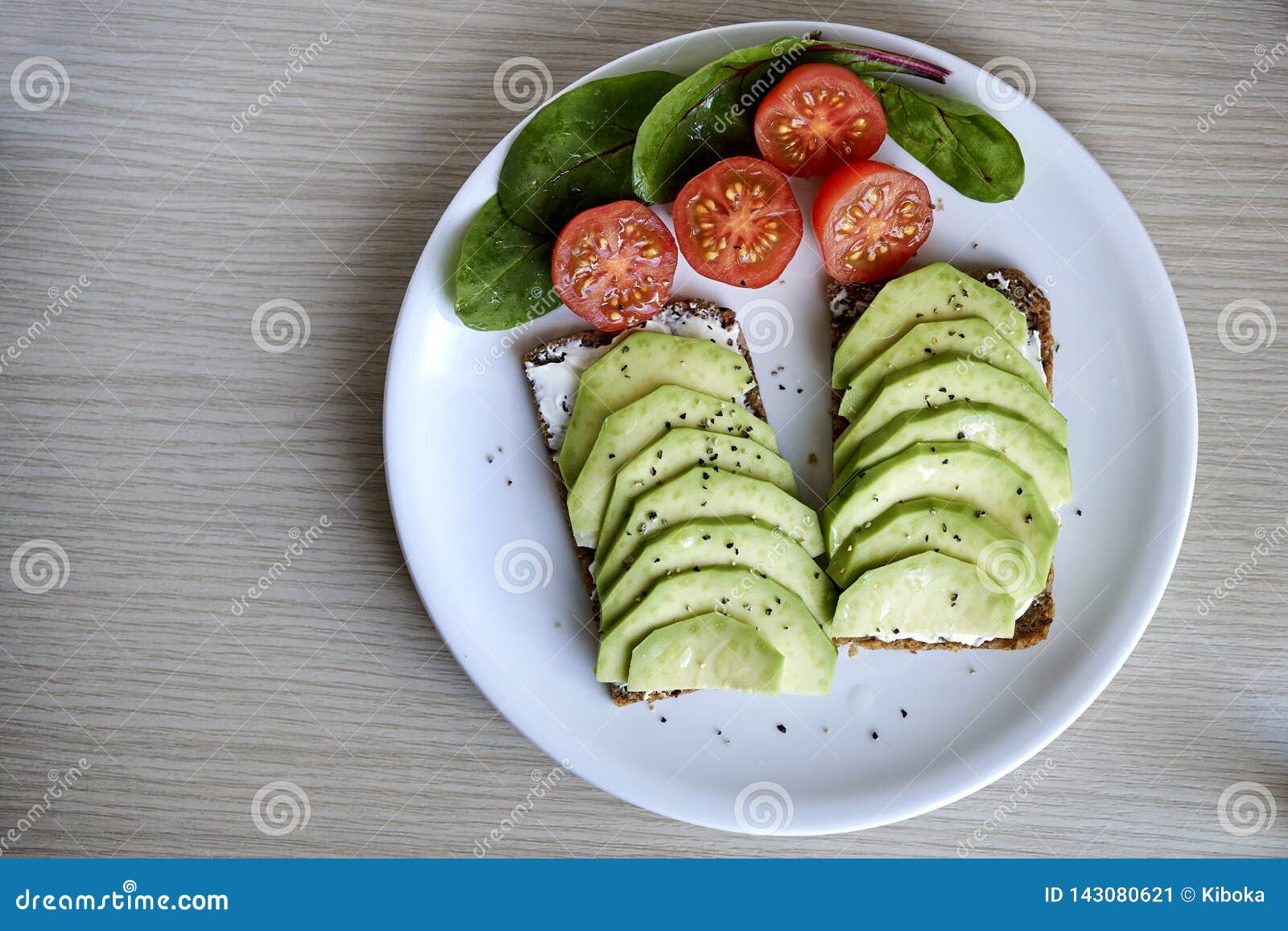 Open toasts with avocado stock image. Image of snack - 143080621