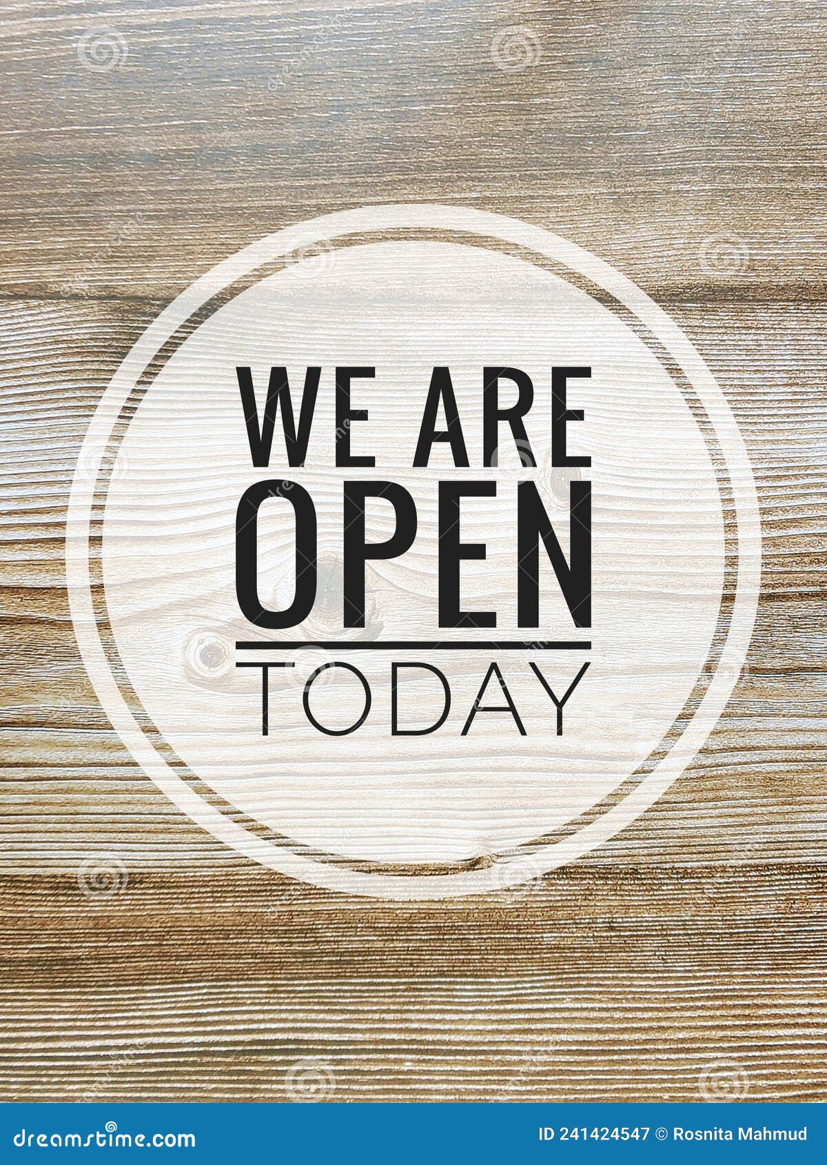 We are Open Today Signage with Background Stock Image - Image of wood ...