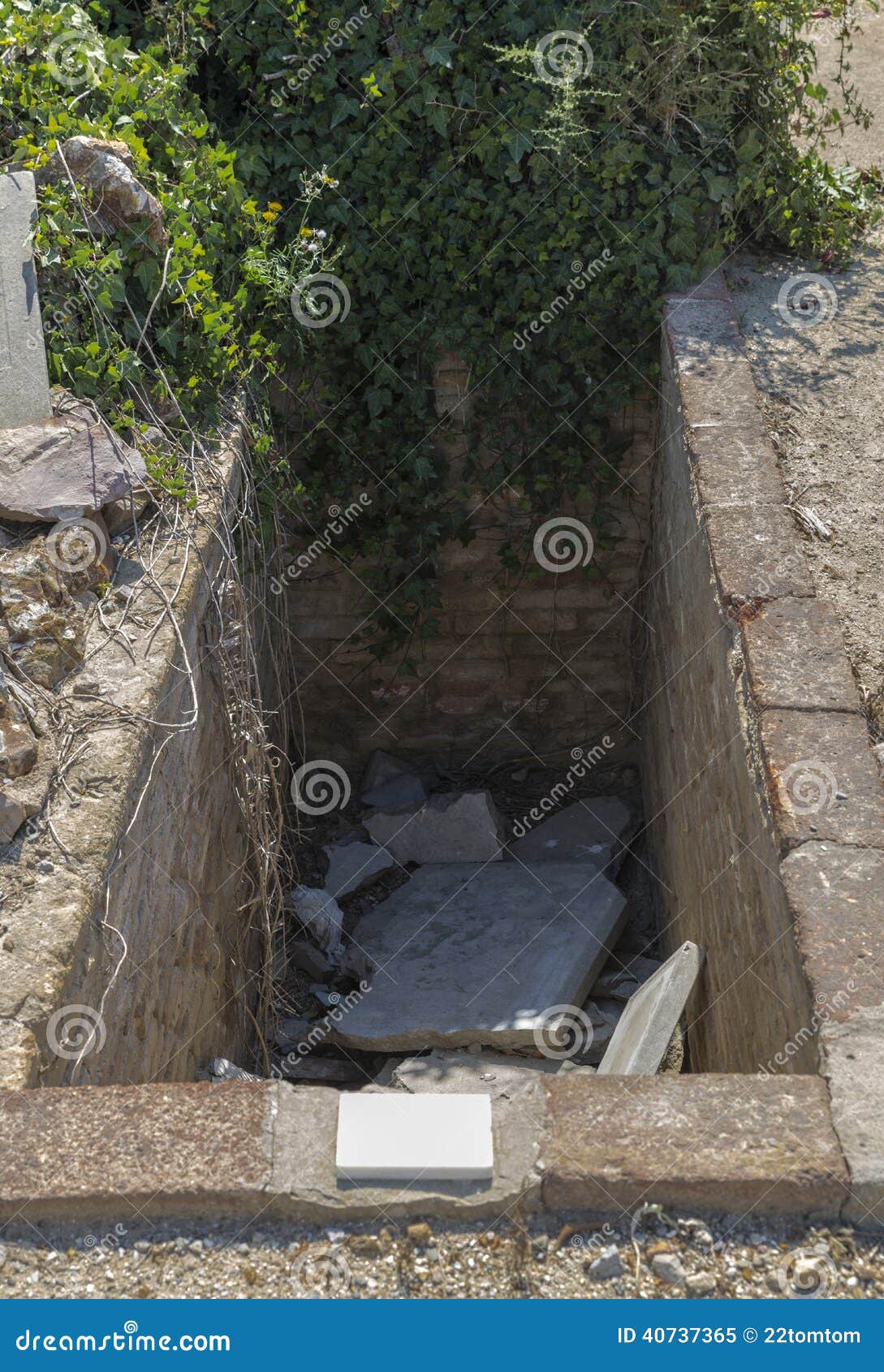Open tomb in a cemetery stock image. Image of blank, dead - 40737365