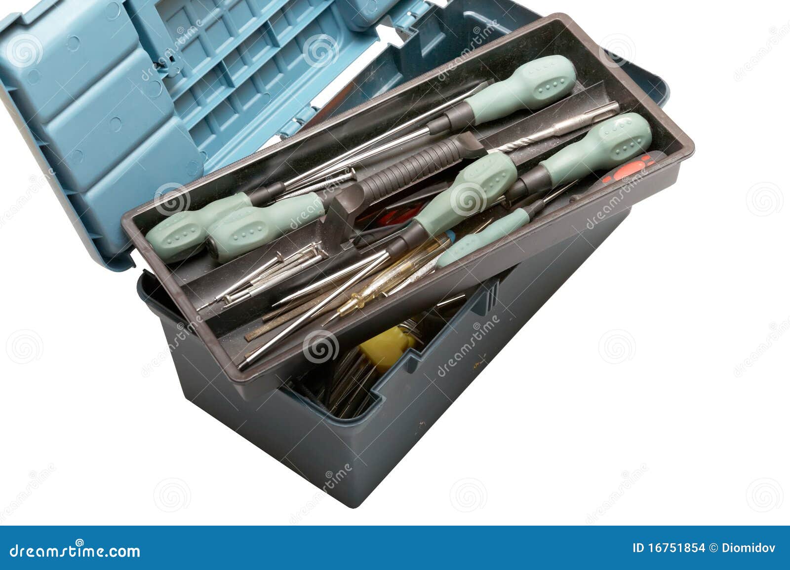 Open Tool Box with Screwdrivers on Top Stock Photo - Image of toolbox ...