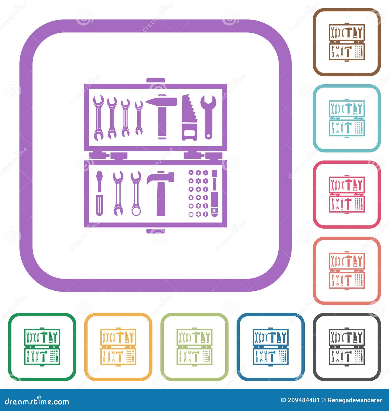 Toolbox Simple Icons Cartoon Vector | CartoonDealer.com #191893123