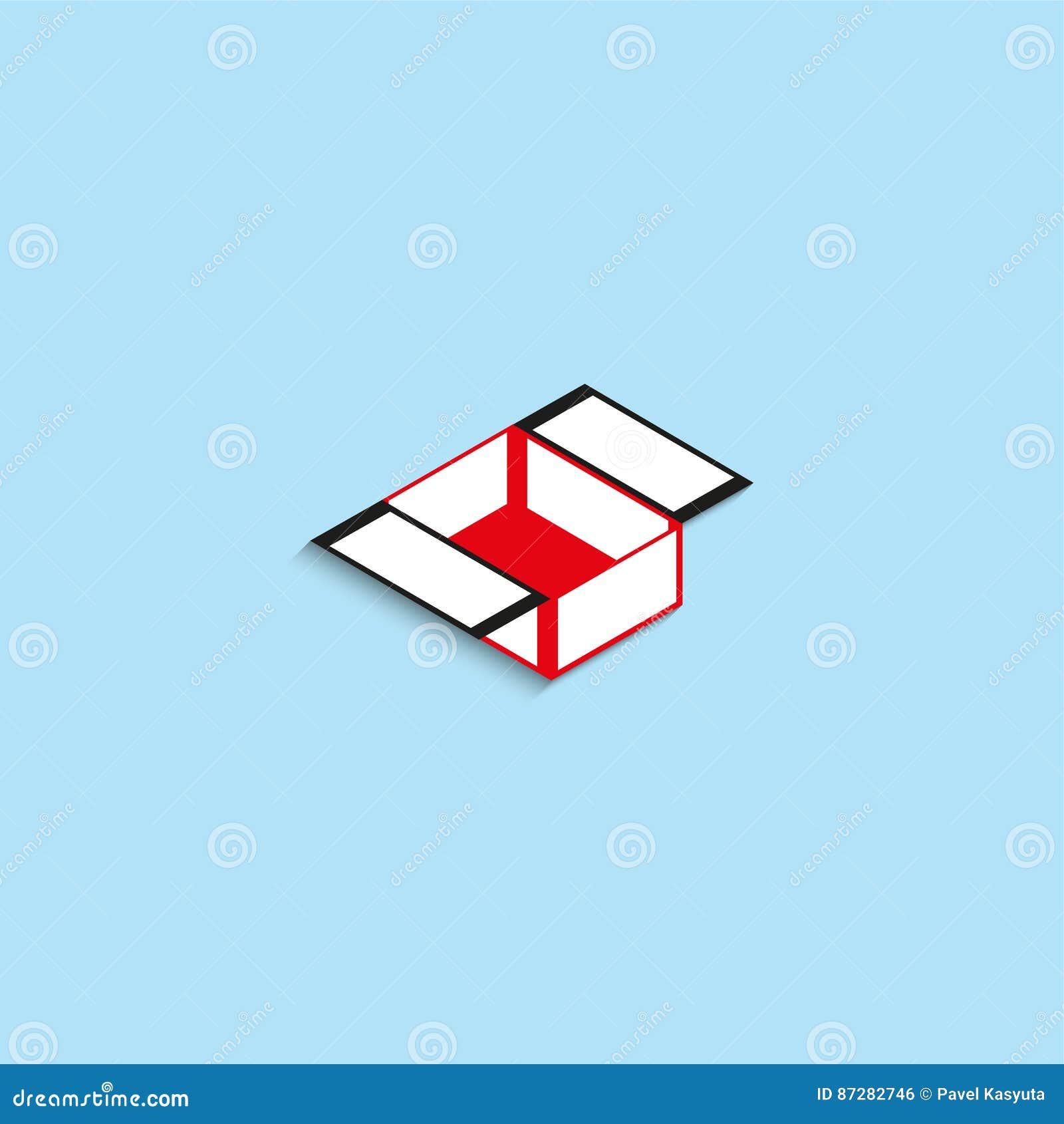 Open top box. Vector icon. stock illustration. Illustration of isolated ...