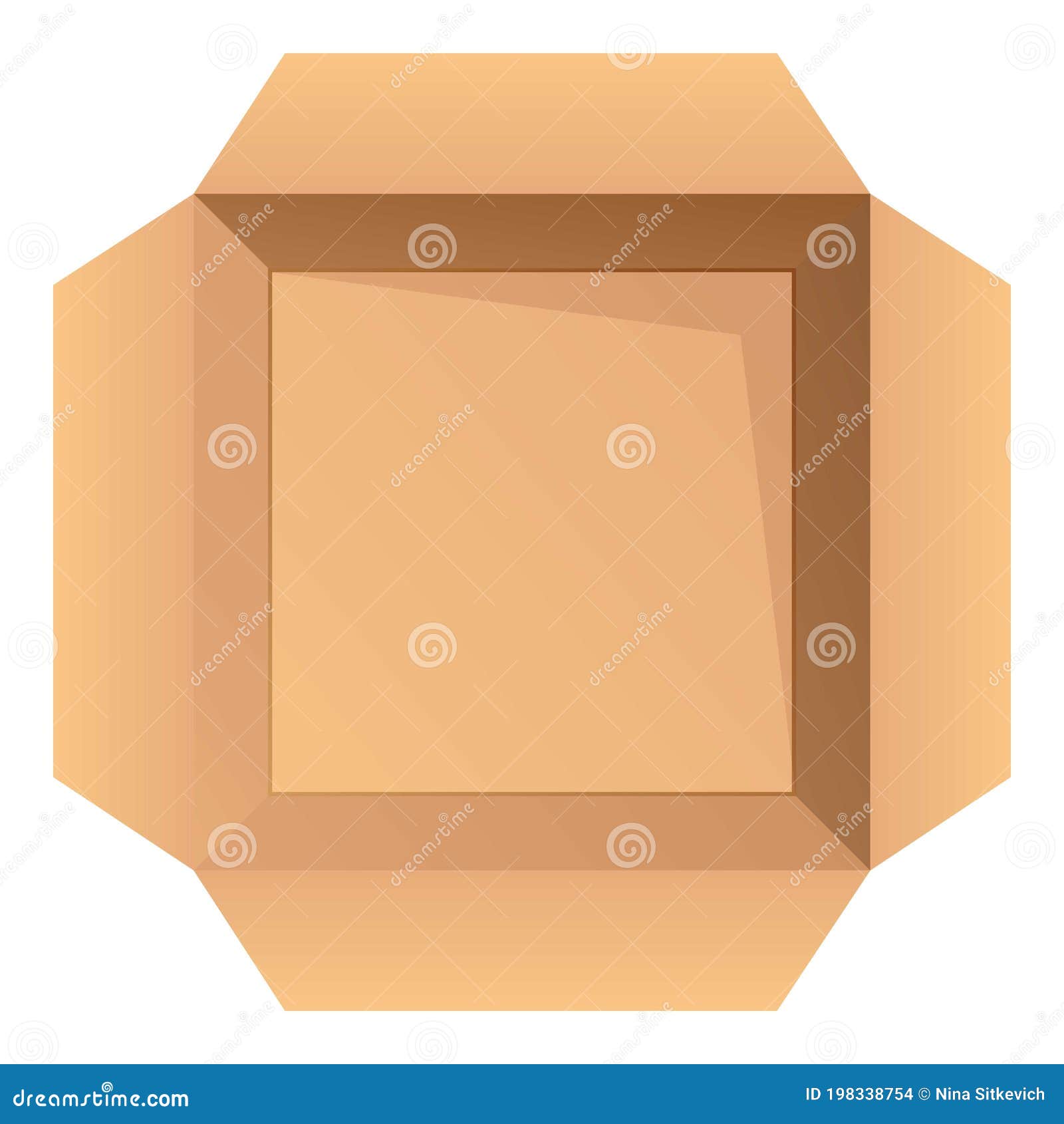Open Top View Parcel Icon, Cartoon Style Stock Vector - Illustration of ...
