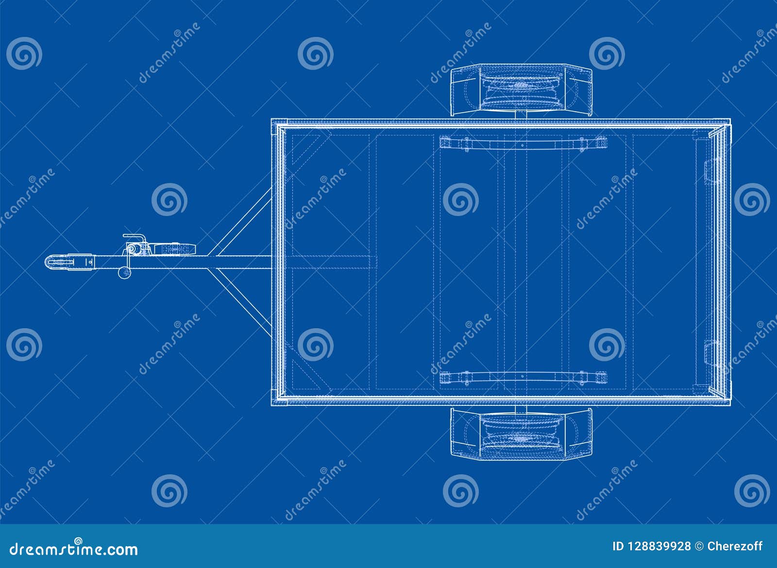 Open Trailer Sketch. Vector Stock Vector - Illustration of freight ...
