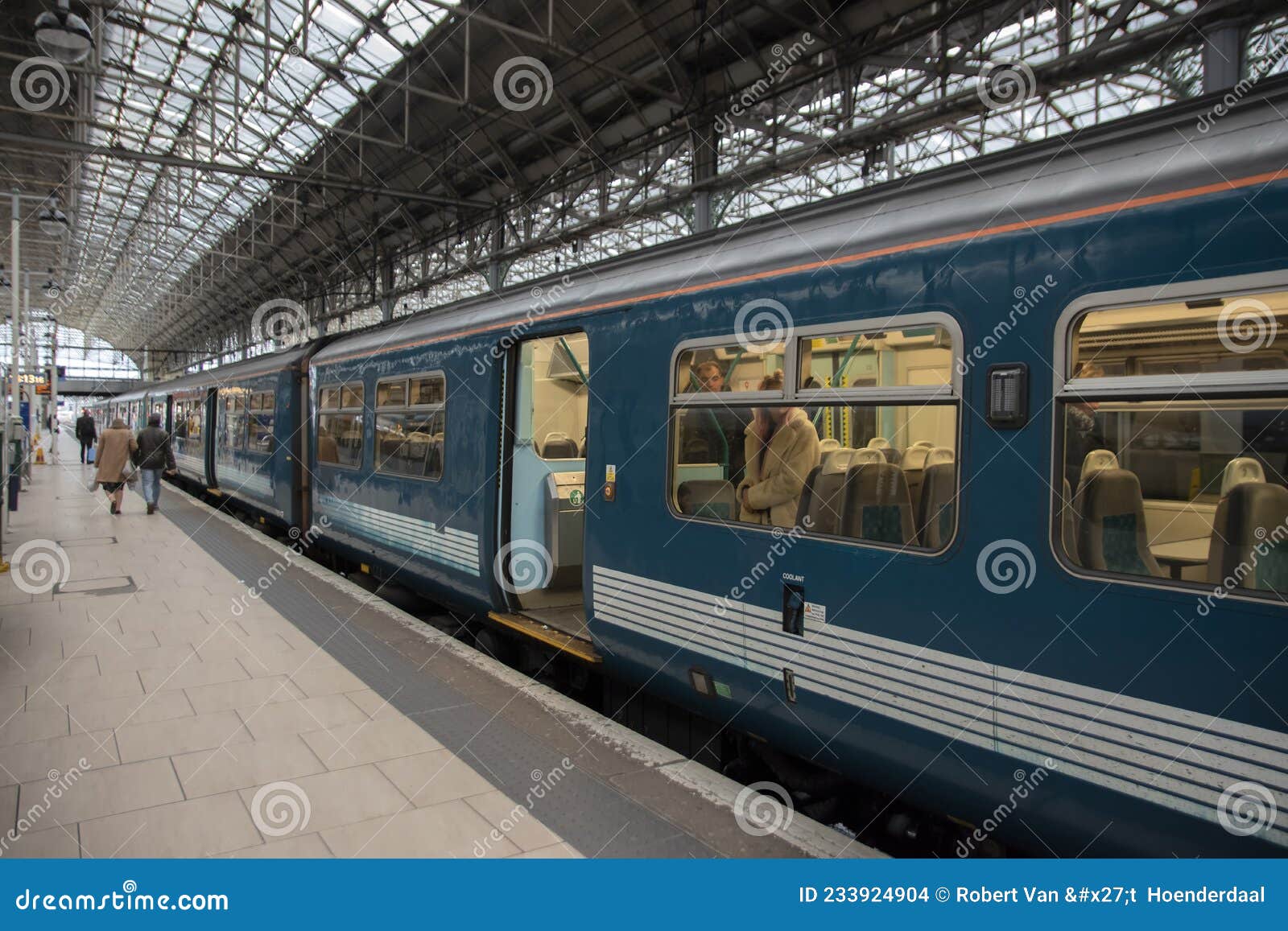 Open Train Door at the Piccadilly Train Station at Manchester England 8 ...