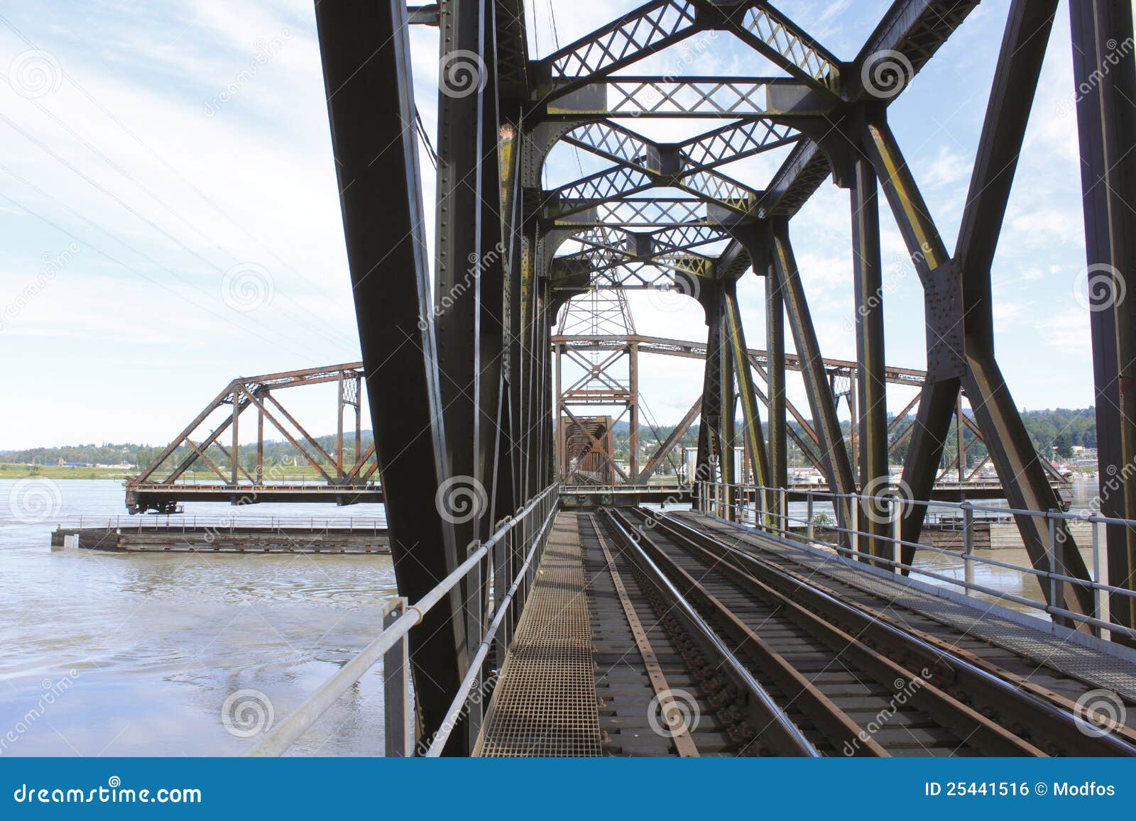 An Open Train Swing Bridge stock photo. Image of train - 25441516
