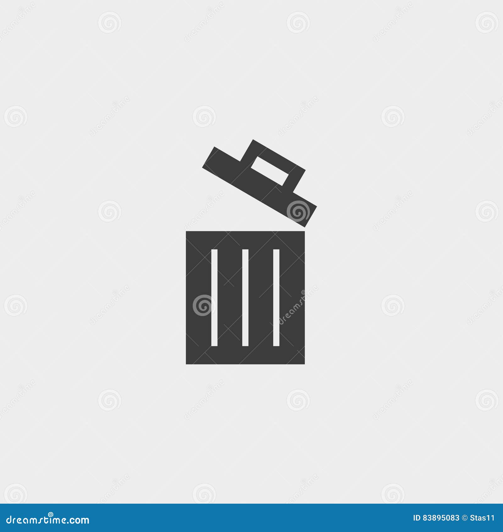 Open Trash Can Pattern, Simple Style Cartoon Vector | CartoonDealer.com ...