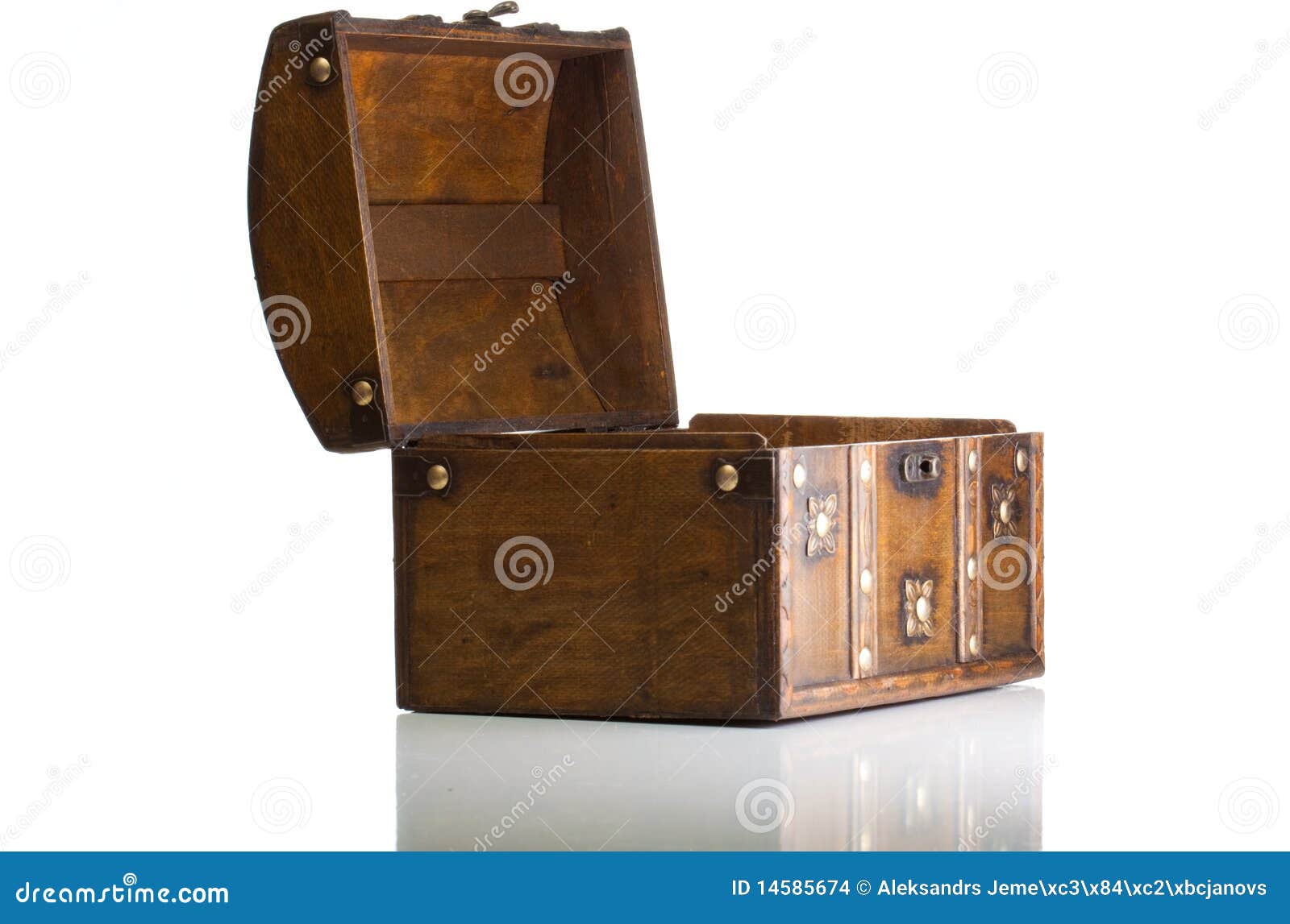 Open treasure box stock photo. Image of isolated, brown - 14585674