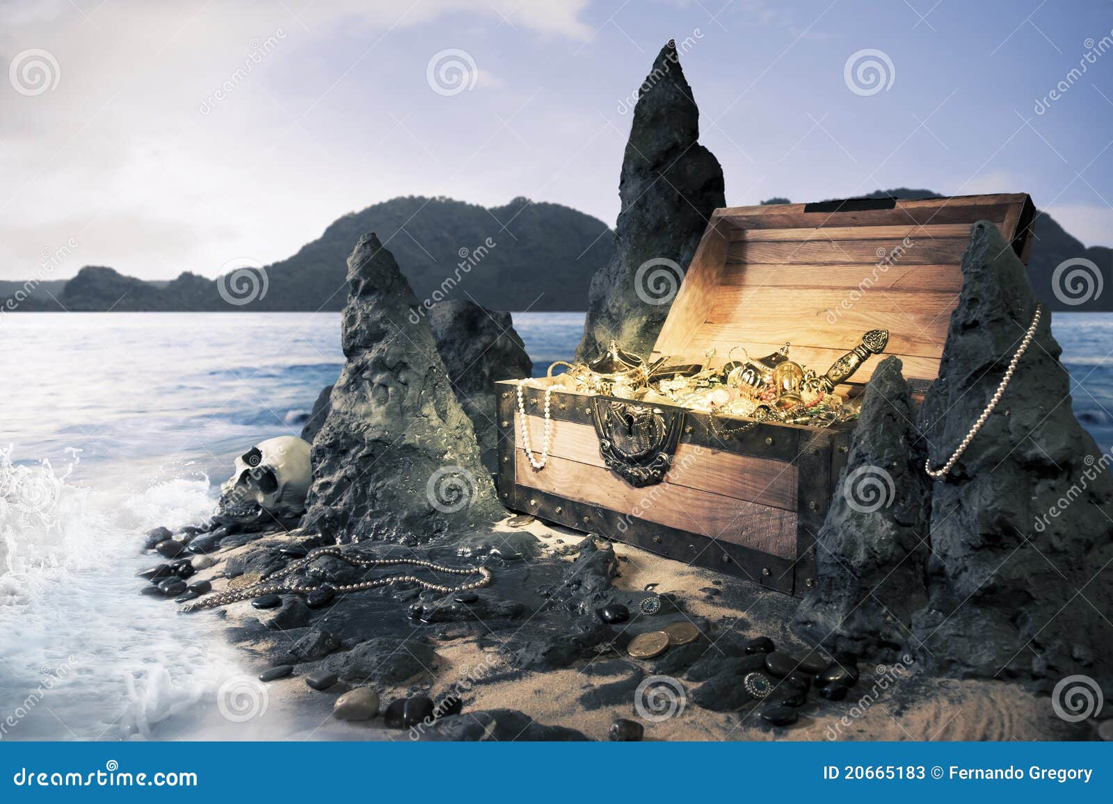 Open Treasure Chest with Bright Gold Stock Image - Image of fantasy ...