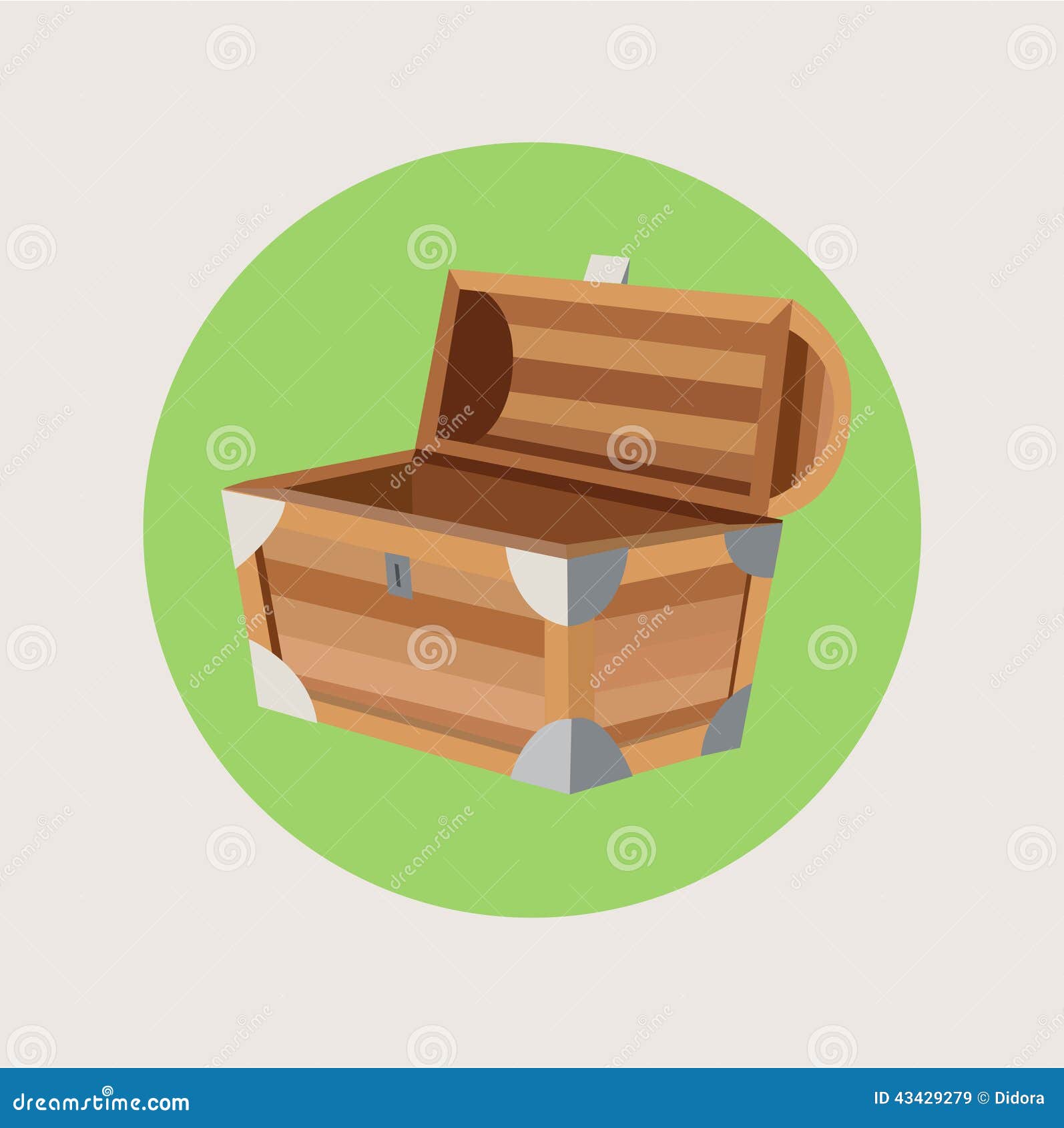 Open Treasure Chest Filled With Gold And Artifacts. Cartoon Vector ...