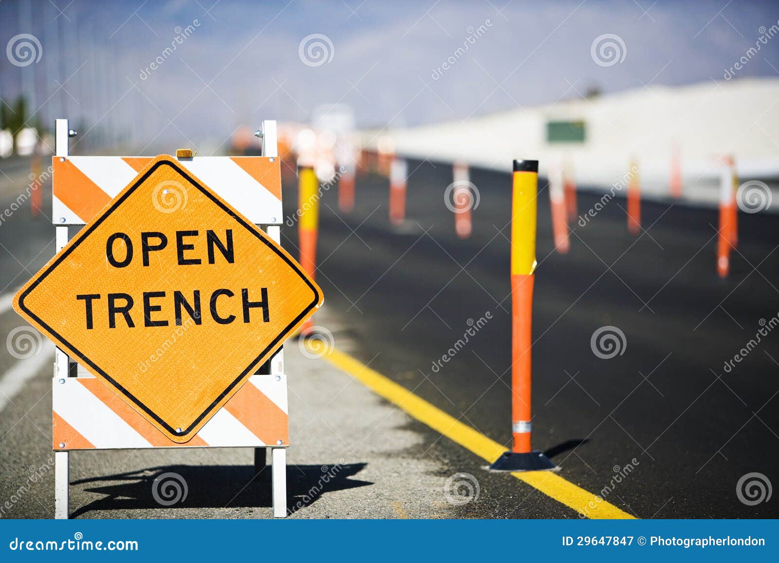 Open Trench Sign stock image. Image of ditch, spell, information - 29647847