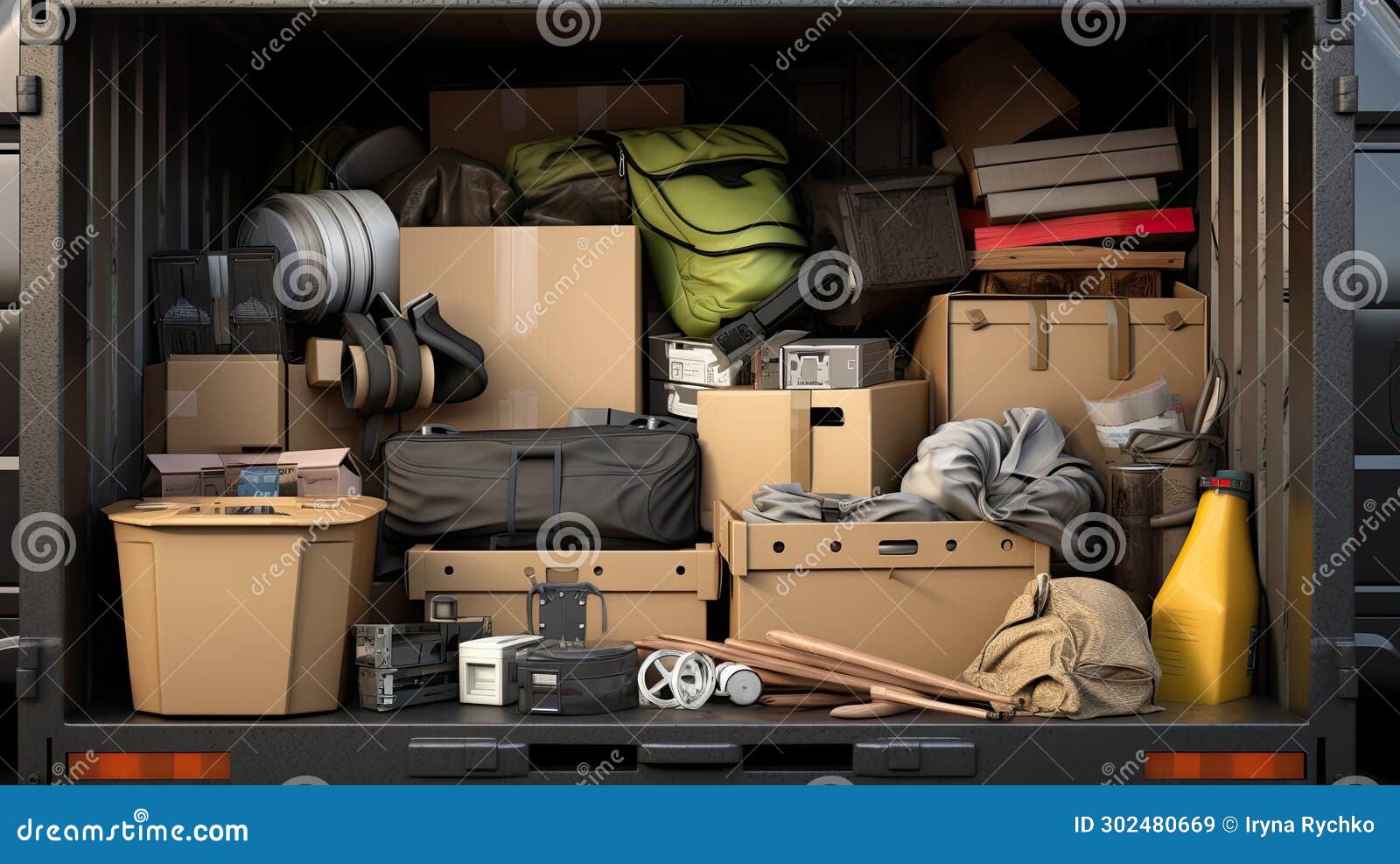Open Trunk of a Truck with Things in Boxes Stock Image - Image of truck ...