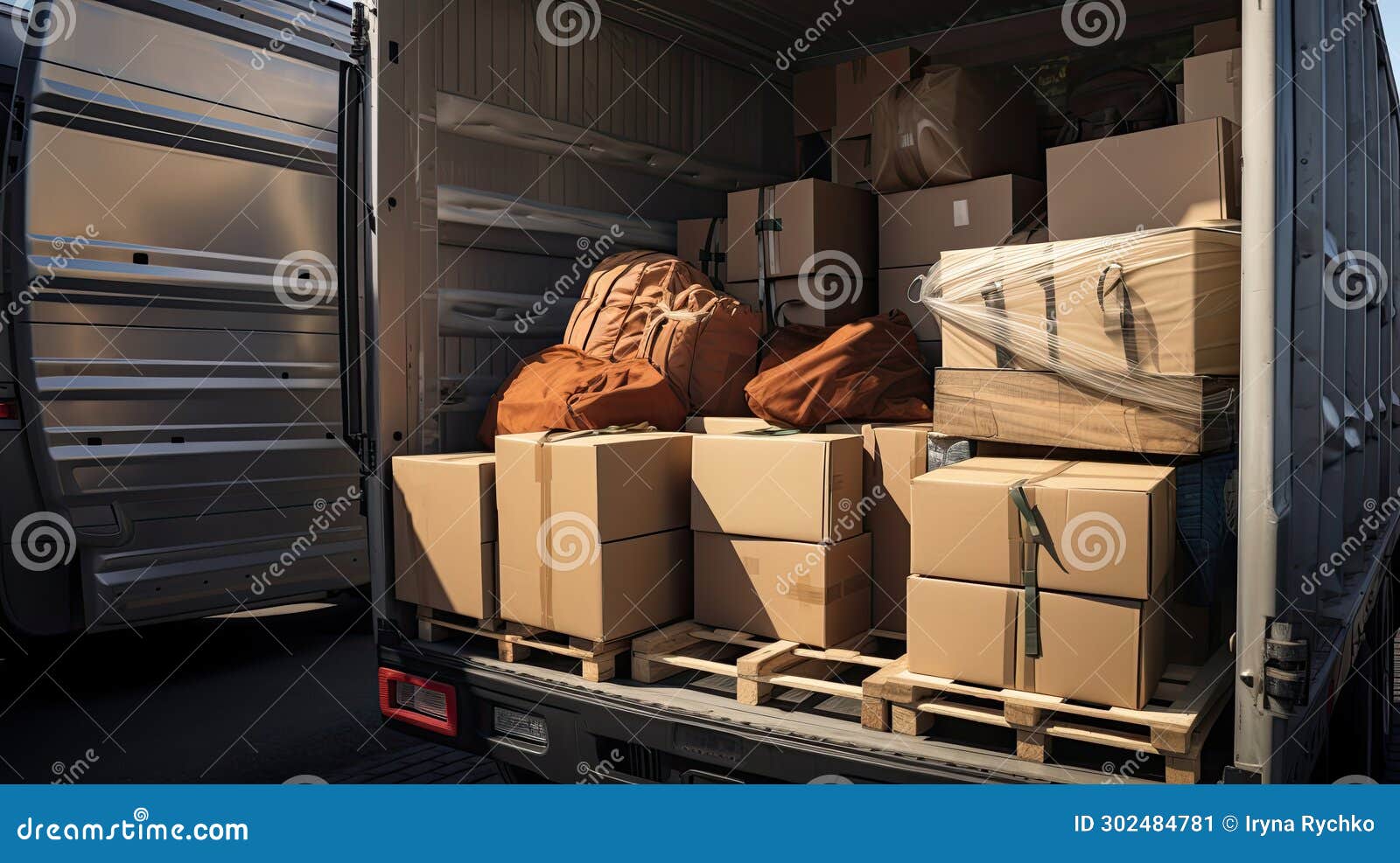 Open Trunk of a Truck with Things in Boxes Stock Image - Image of ...