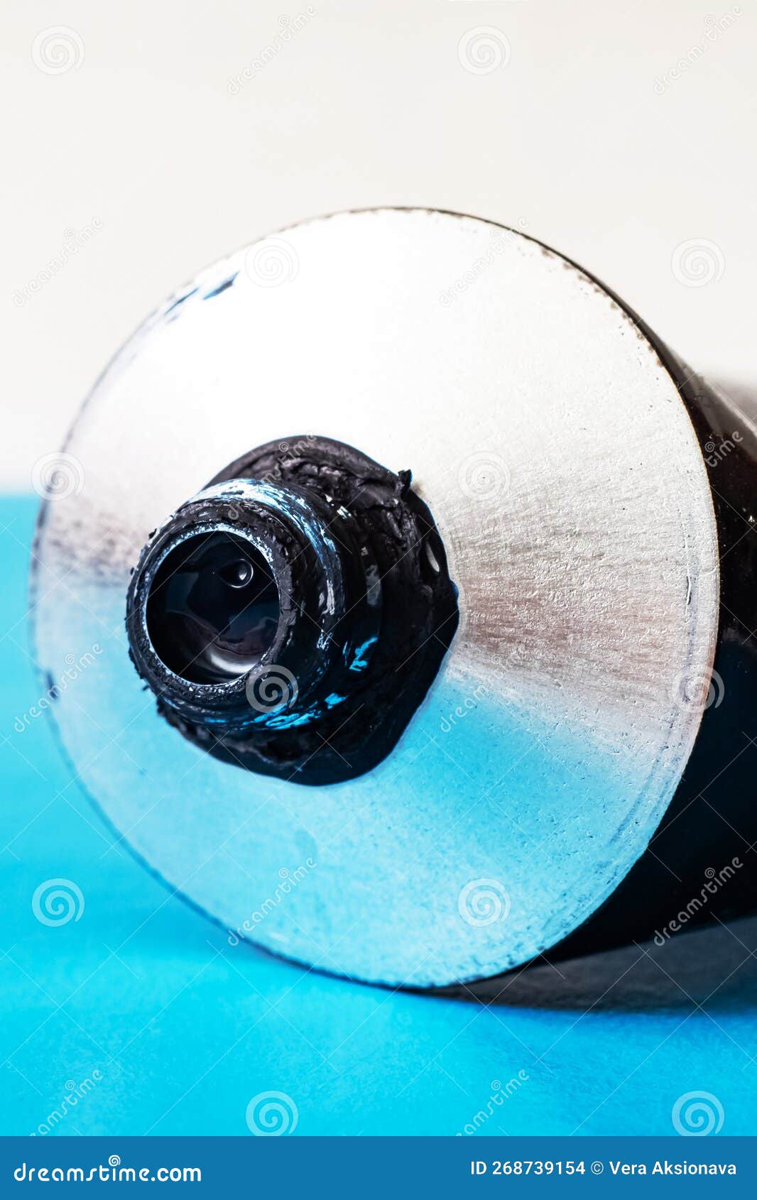 Open Tube with Blue Paint on a Blue Background Stock Photo - Image of ...