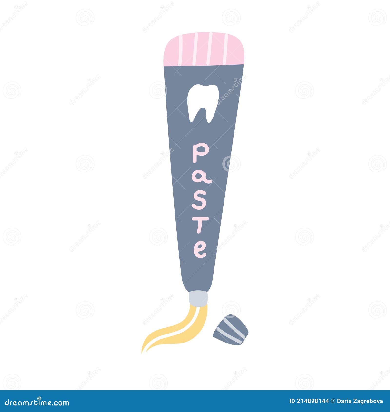 An Open Tube of Toothpaste Drawn by Hand on a White Background. Vector ...