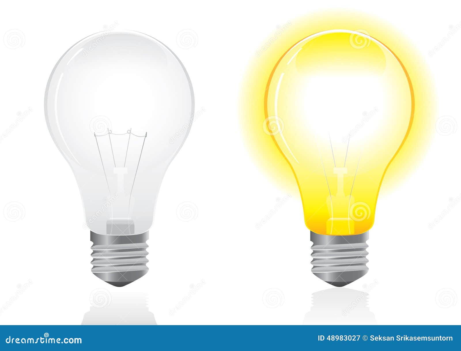 Open and turned off light stock illustration. Illustration of invention ...