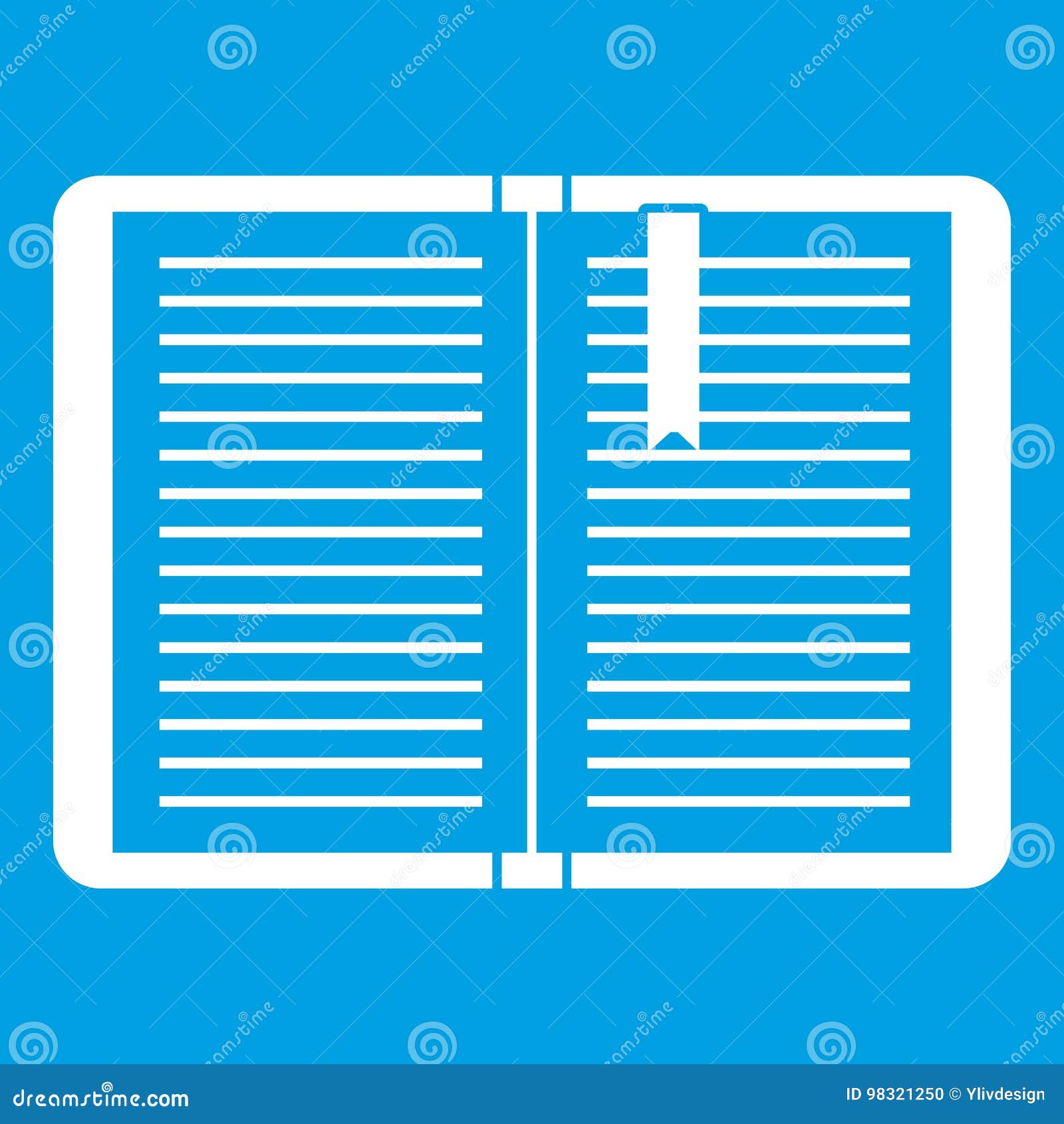 Open Tutorial with Bookmark Icon White Stock Vector - Illustration of ...