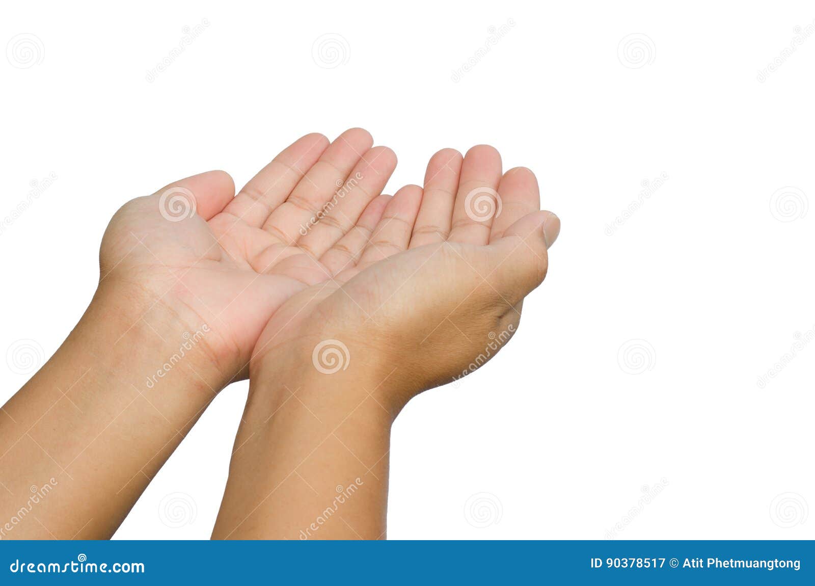 Open Two Hands on White Background - Concept Help. Stock Image - Image ...