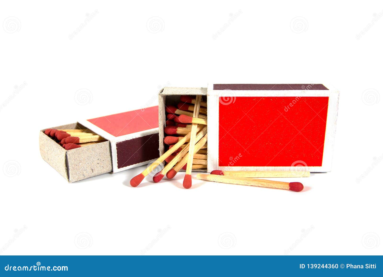 Open Two Matches Box Isolated on White Background Stock Photo - Image ...