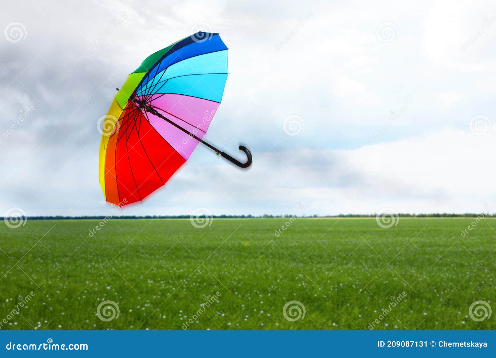 Open Umbrella Blown by Wind Gust Outdoors Stock Image - Image of design ...